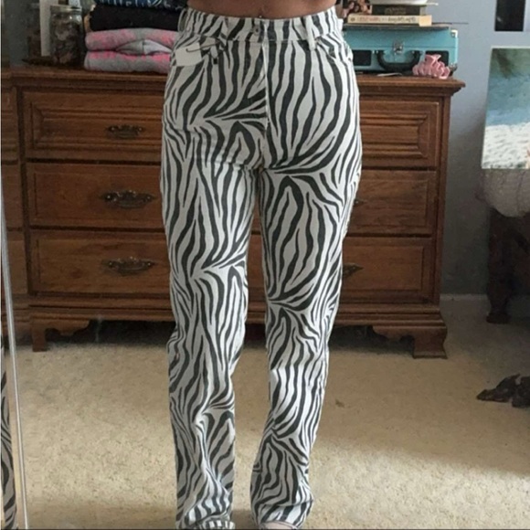 Zara | Jeans | Zara Zebra Print Jeans | Poshmark